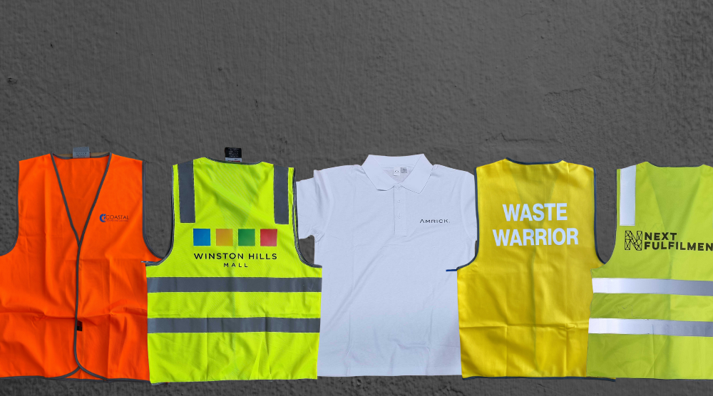 Recent Hi Vis prints of Vests and Polos